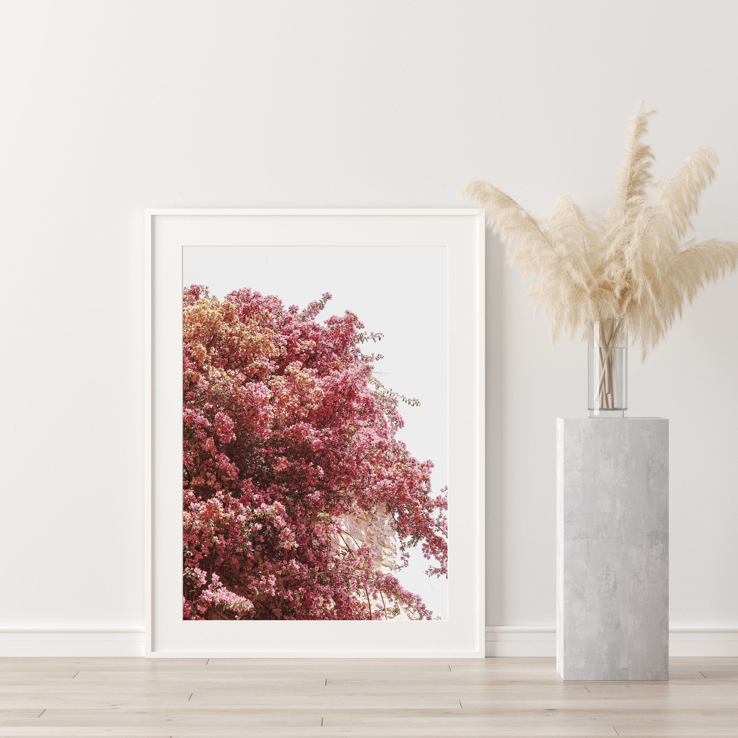 Mediterranean Bougainvillea Pink Flower Print Wall Art | Etsy