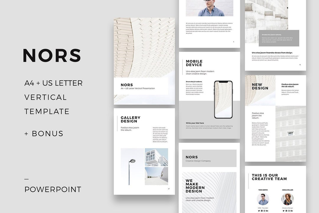 NORS Powerpoint Vertical A4 & US Letter Template + Bonus 20 Stock ...