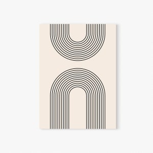 Mid Century Modern Arch Print, Geometric Art Print, Modern Abstract Art ...