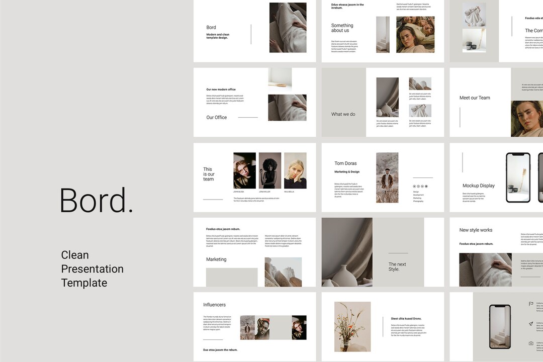 BORD - Stylish Google Slides Template Presentation, Feminine Creative ...