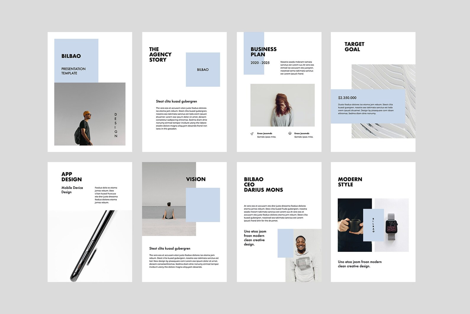 BILBAO Modern Vertical A4 Powerpoint Template Presentation | Etsy