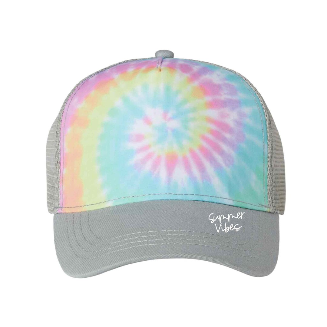 Summer Vibes Cap Hat Tie Dye Trucker Cap Hat Summer Accessory, Beach ...
