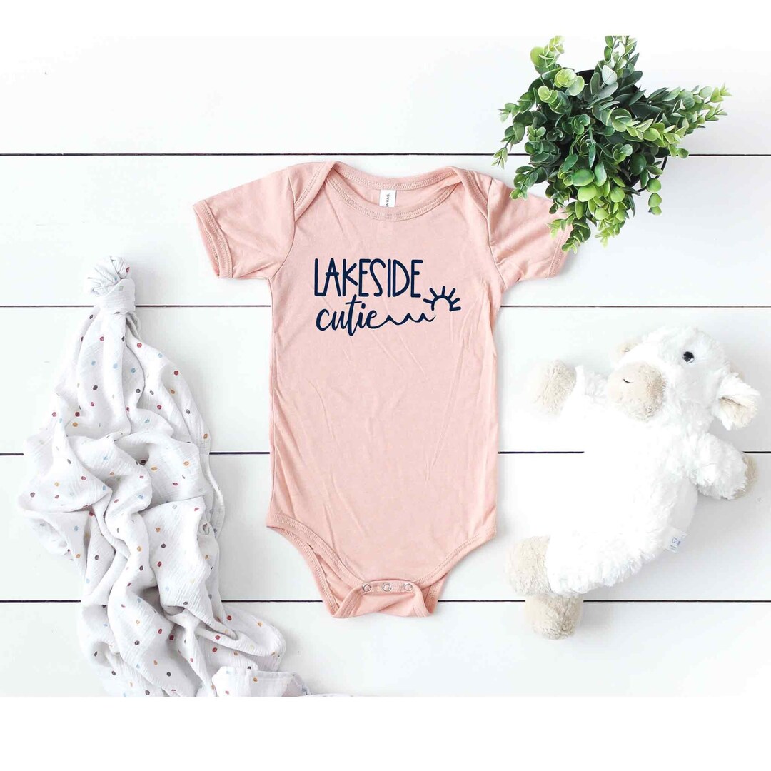 Baby Lakeside Cutie Shirt Peach Blush Lake Babe Baby Gift - Etsy