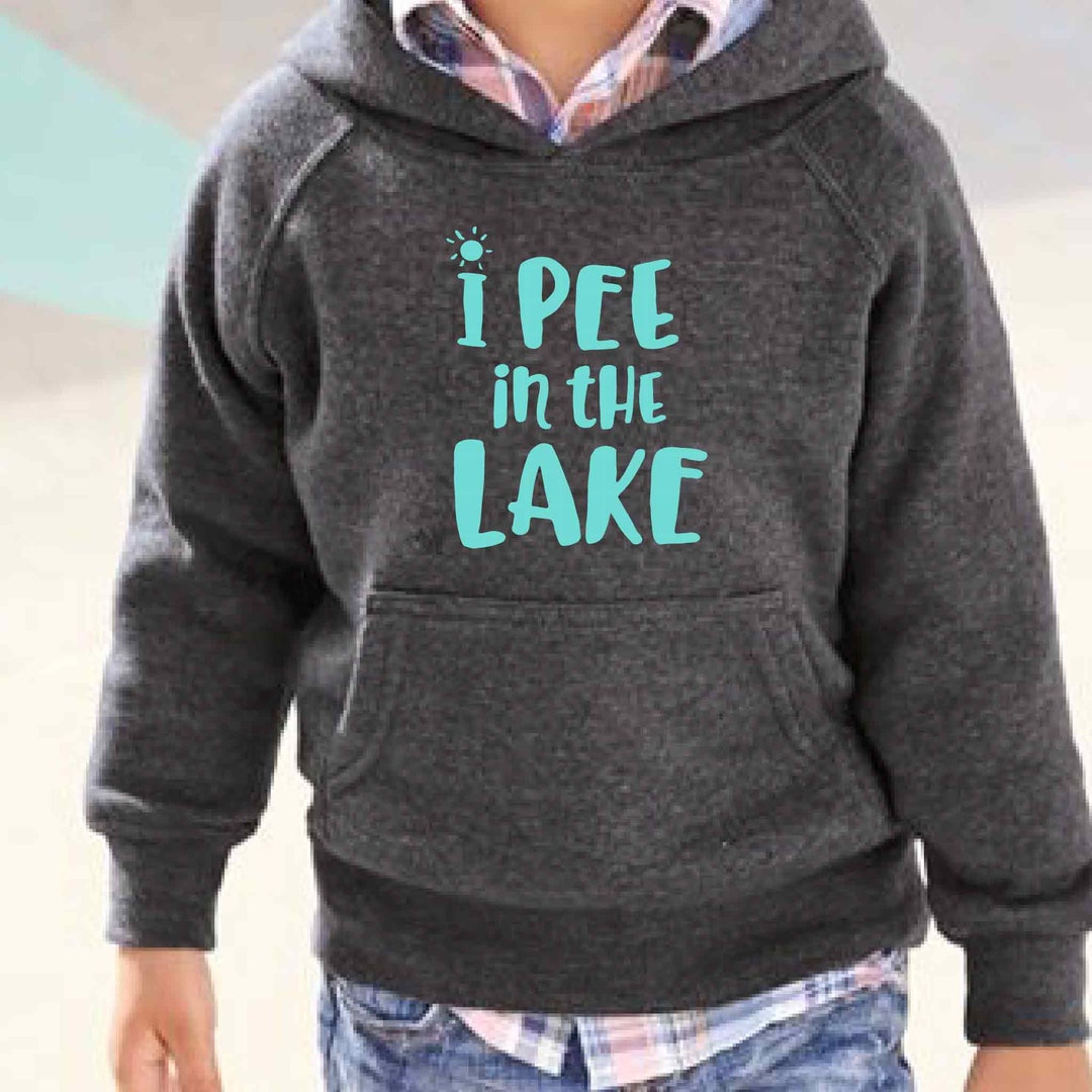 Funny Kids Lake Hoodie: "i Pee in the Lake" Soft Navy Sweatshirt - Etsy