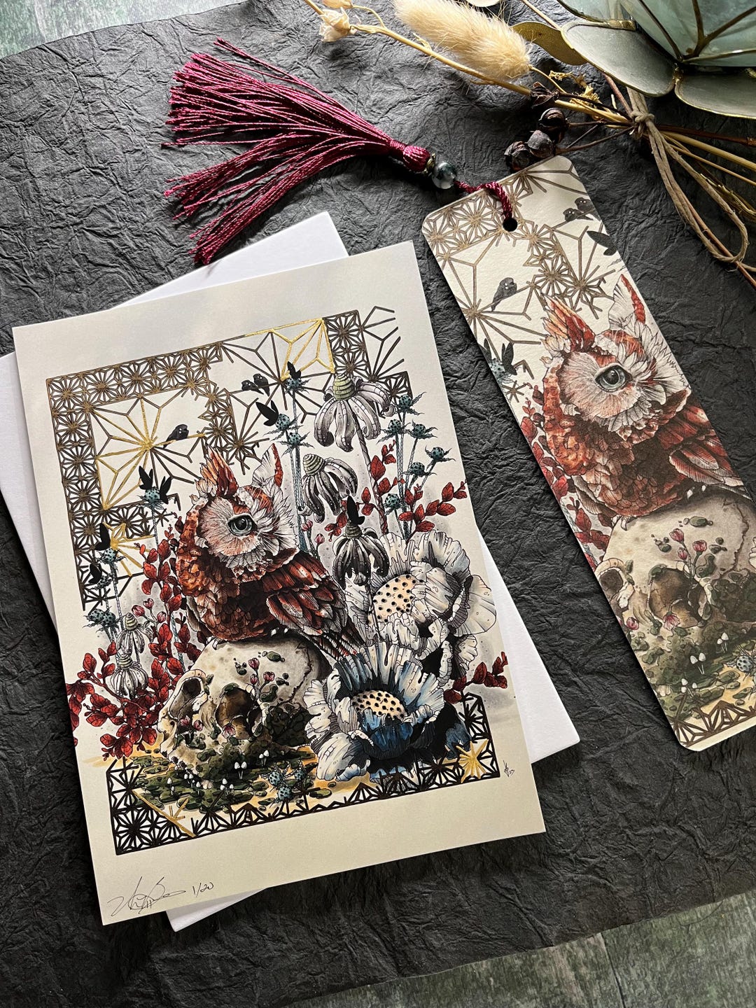 Bone Collector 24k Gold Print & Bookmark Set - Etsy