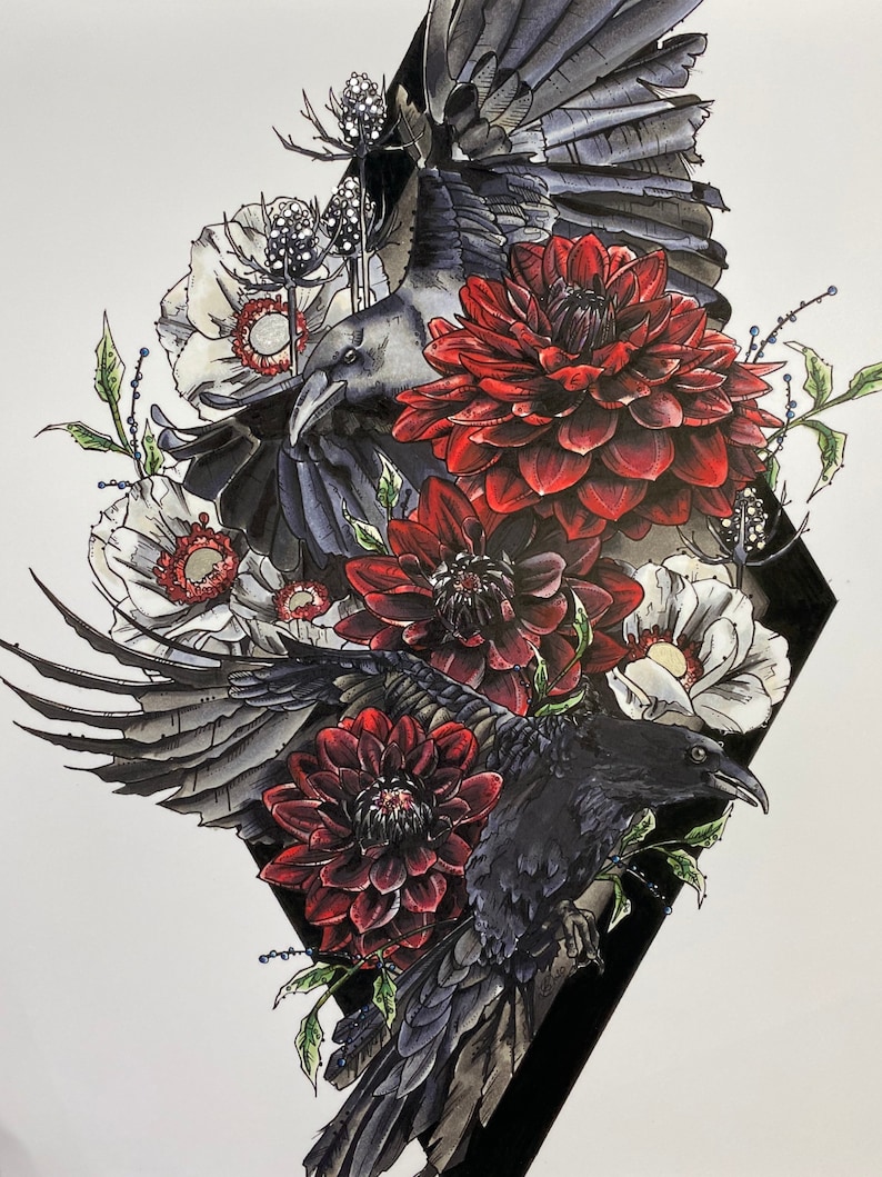 Black Birds Small Print - Etsy