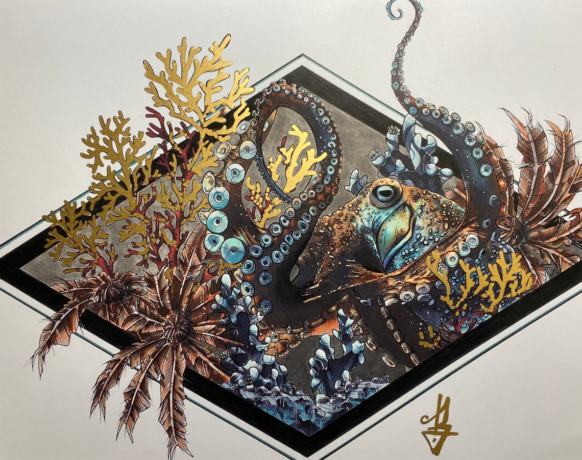 Small Mr. Octopus Print | Etsy