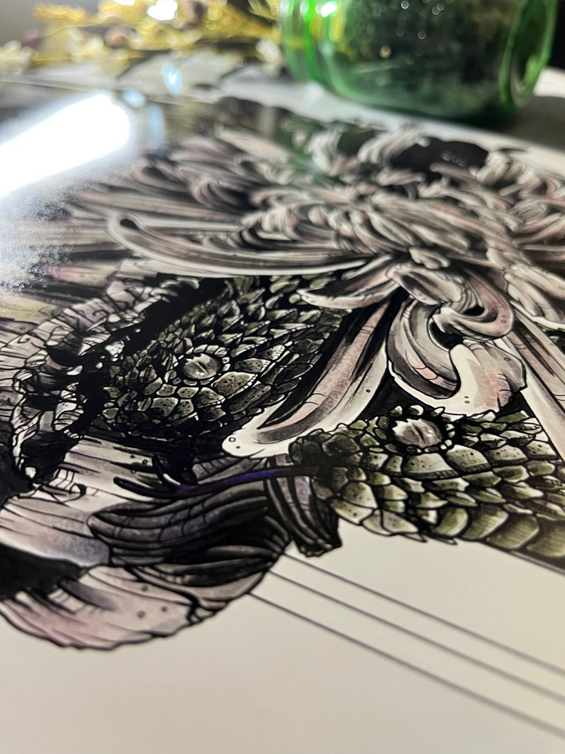 Ashen Ophidia Large Print - Etsy