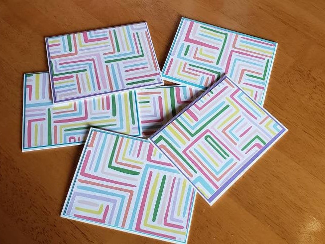 Stationary, Set of 6 Note Cards, With Envelopes, Cheerful, Bright ...