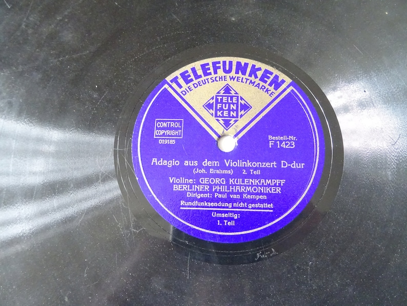 Shellac Record Telefunken Vintage 08 - Etsy