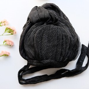 Antique Victorian Crepe Silk Black Mourning Bonnet Hat, Child or Adult ...