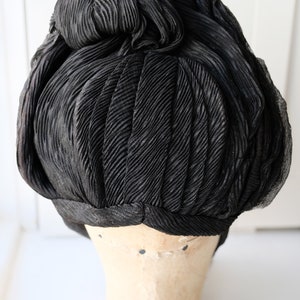 Antique Victorian Crepe Silk Black Mourning Bonnet Hat, Child or Adult ...