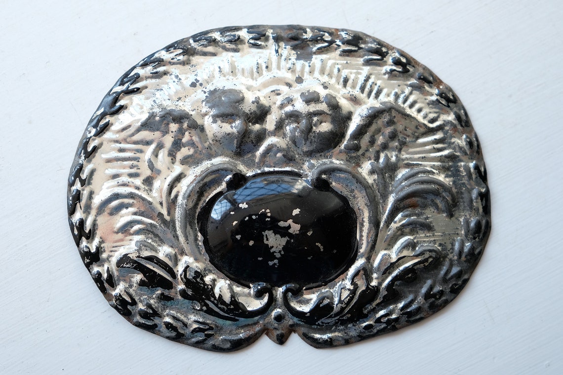 Rare Antique Victorian Pressed Tin Coffin Plaque or Casket Plate ...