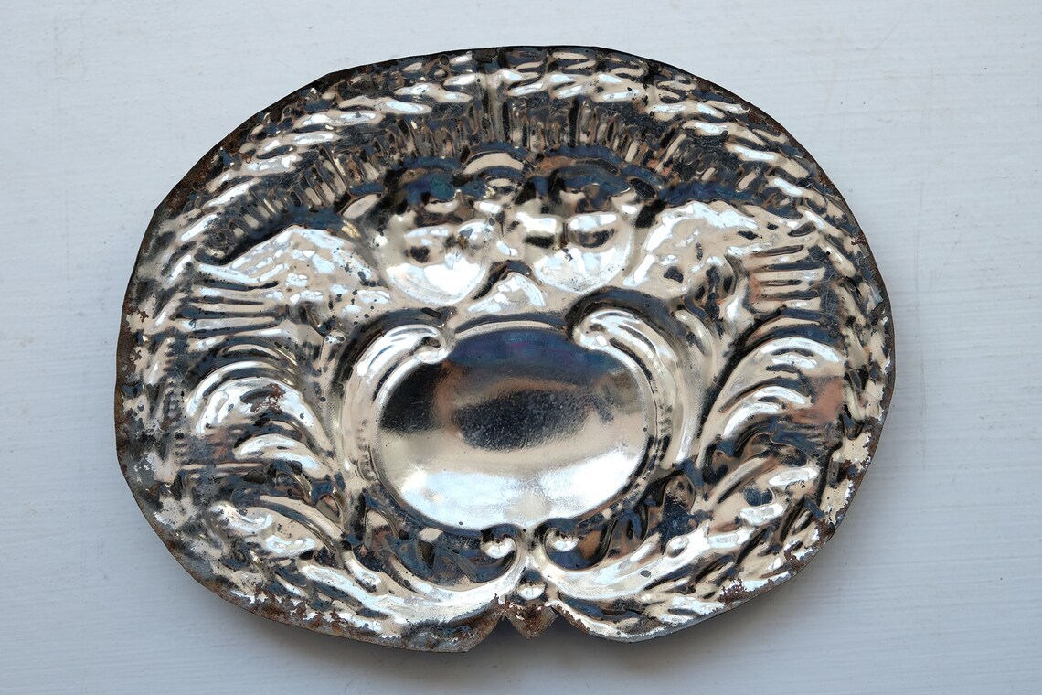 Rare Antique Victorian Pressed Tin Coffin Plaque or Casket Plate ...