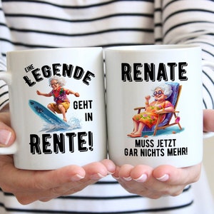 Tasse mit Spruch Eine Legende geht in Rente Geschenk Pensionierung ...