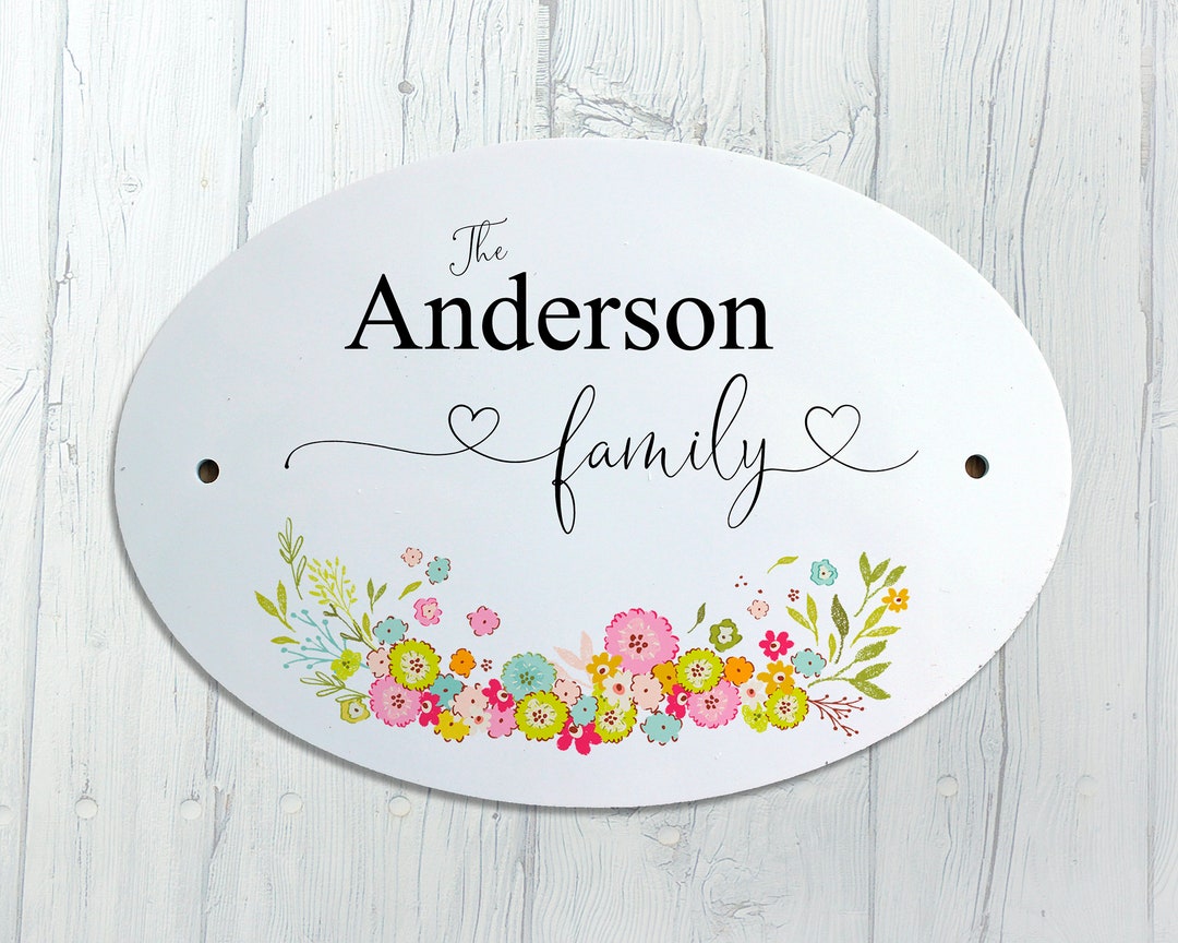 Door Sign Family Personalized Bell Sign Name Plate Front - Etsy