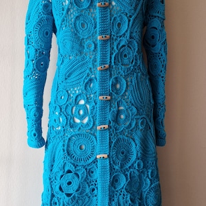 Irish Crochet . Coat Crocheted *wool* - Etsy