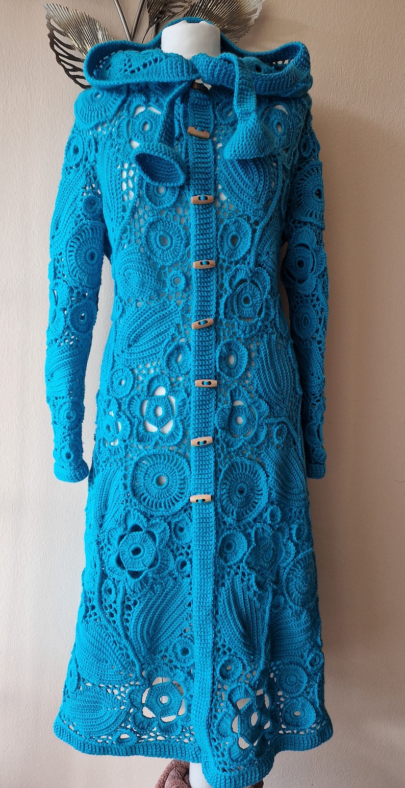 Irish Crochet . Coat Crocheted *wool* - Etsy