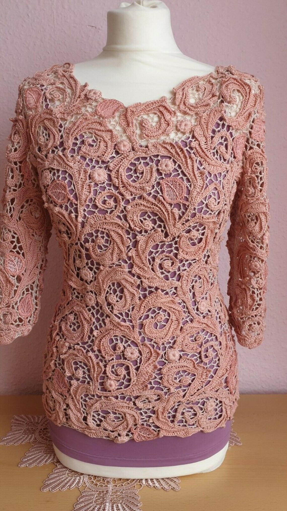 Irish Crochet Sweater Crochet Size 34-46 - Etsy