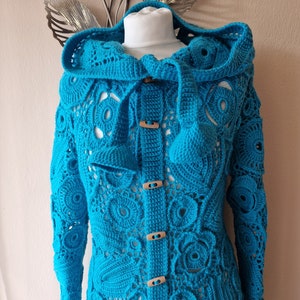 Irish Crochet . Coat Crocheted *wool* - Etsy