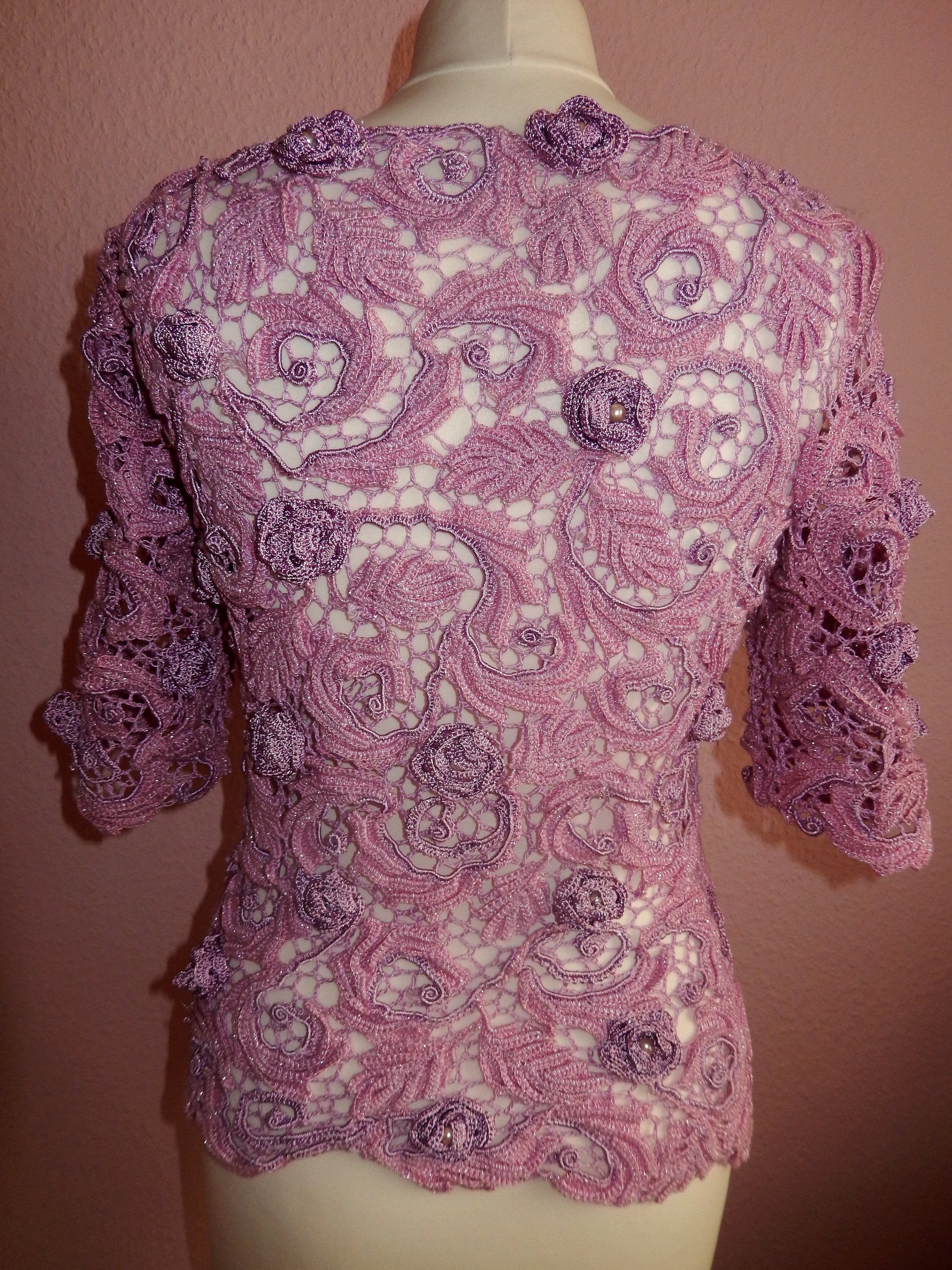 Irish Crochet Sweater Crochet Size 34-46 - Etsy