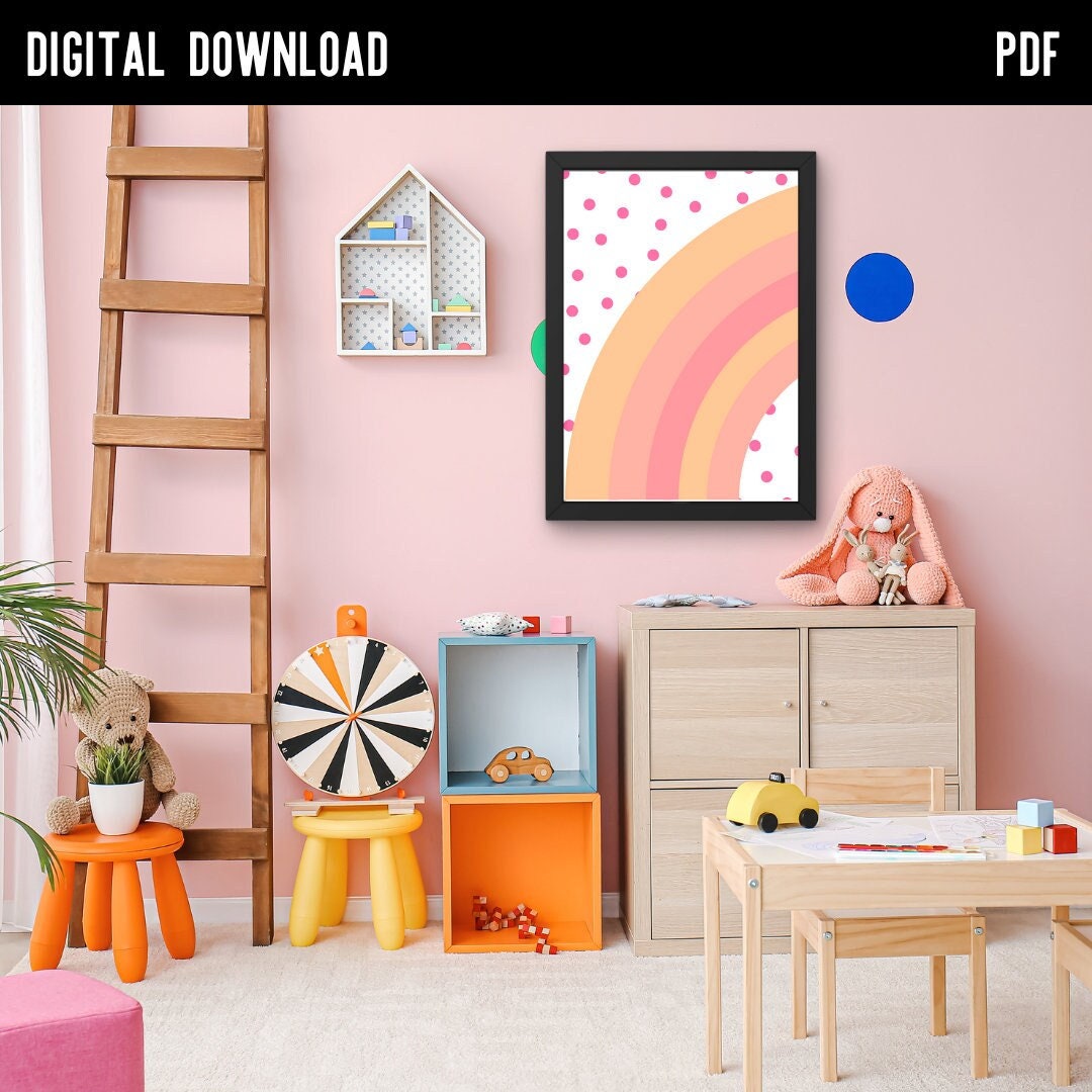 Rainbow Print Kids Room Printable Wall Art Nursery Print Decor Kids ...