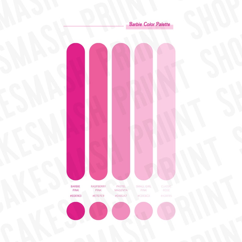 Barbie Color Palette Wall Art | Barbiecore | Modern Barbie Poster ...