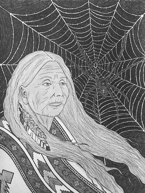 Weaver of the Web of Life Pen & Ink Print 8x10 Grandmother | Etsy
