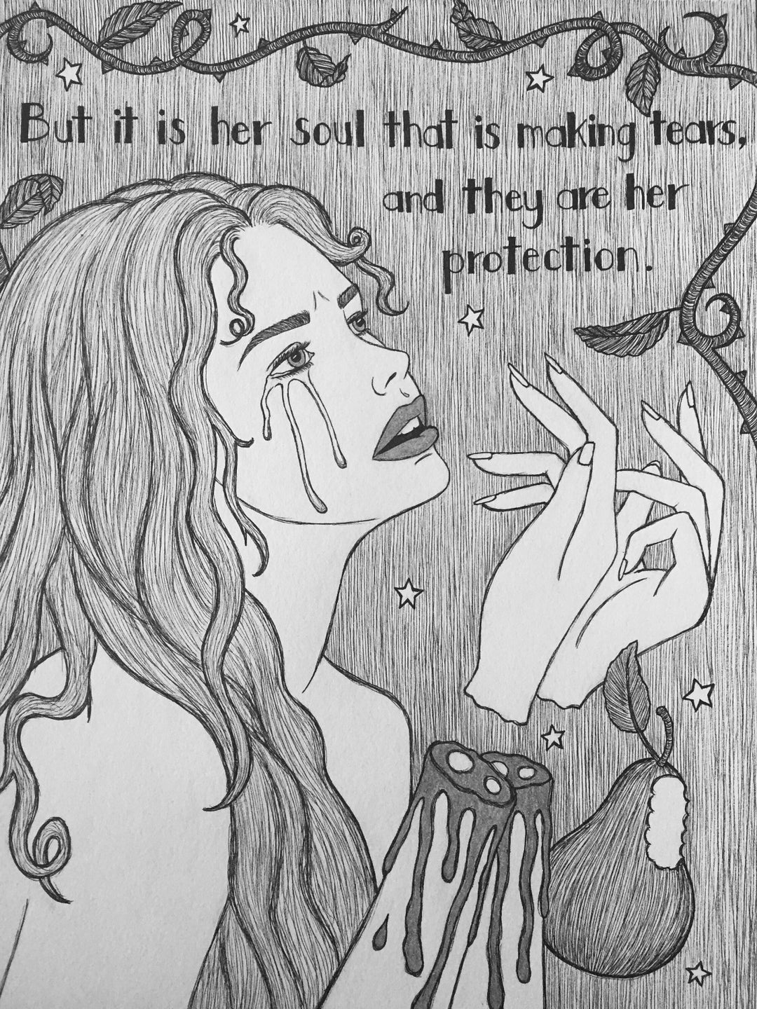 The Handless Maiden Pen & Ink Print 8x10 Fairytale Folklore Wild Woman ...