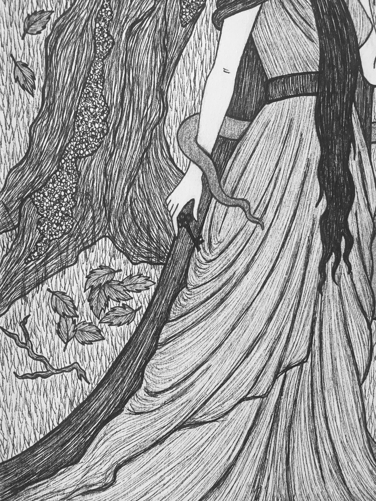 Hekate Queen of the Crossroads Pen & Ink Print 5x7 Goddess - Etsy