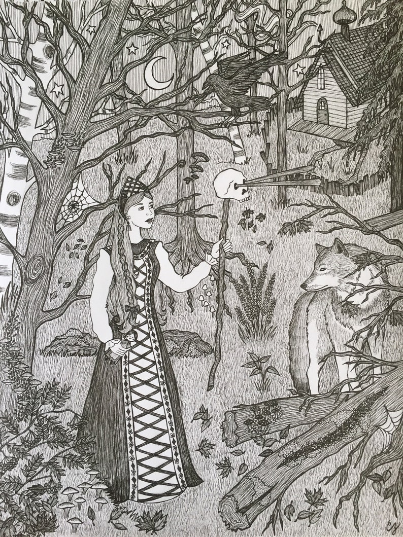 Wall Hangings The Handless Maiden Pen & Ink Print 8x10 Fairytale ...