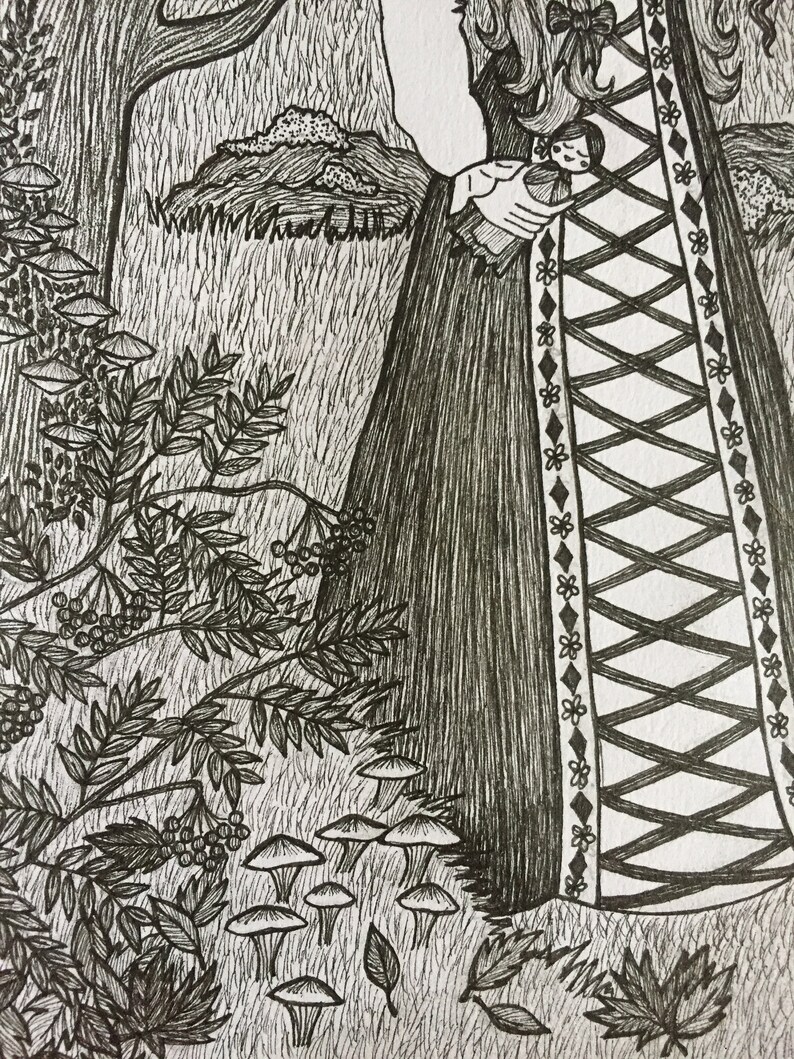 Wall Hangings The Handless Maiden Pen & Ink Print 8x10 Fairytale ...