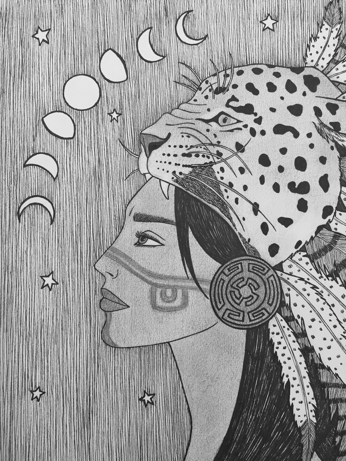 Ix Chel Protector of Women 8x10 Mayan Latina Indigenous Moon Jaguar ...