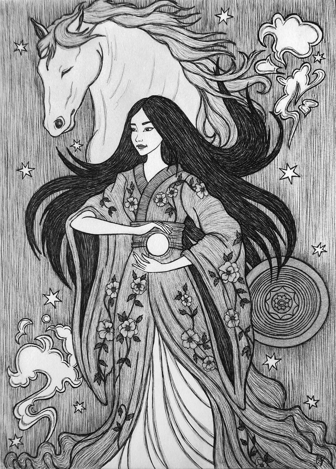 Amaterasu, the One Who Makes the Heavens Shine 8x10 Shinto Japanese ...