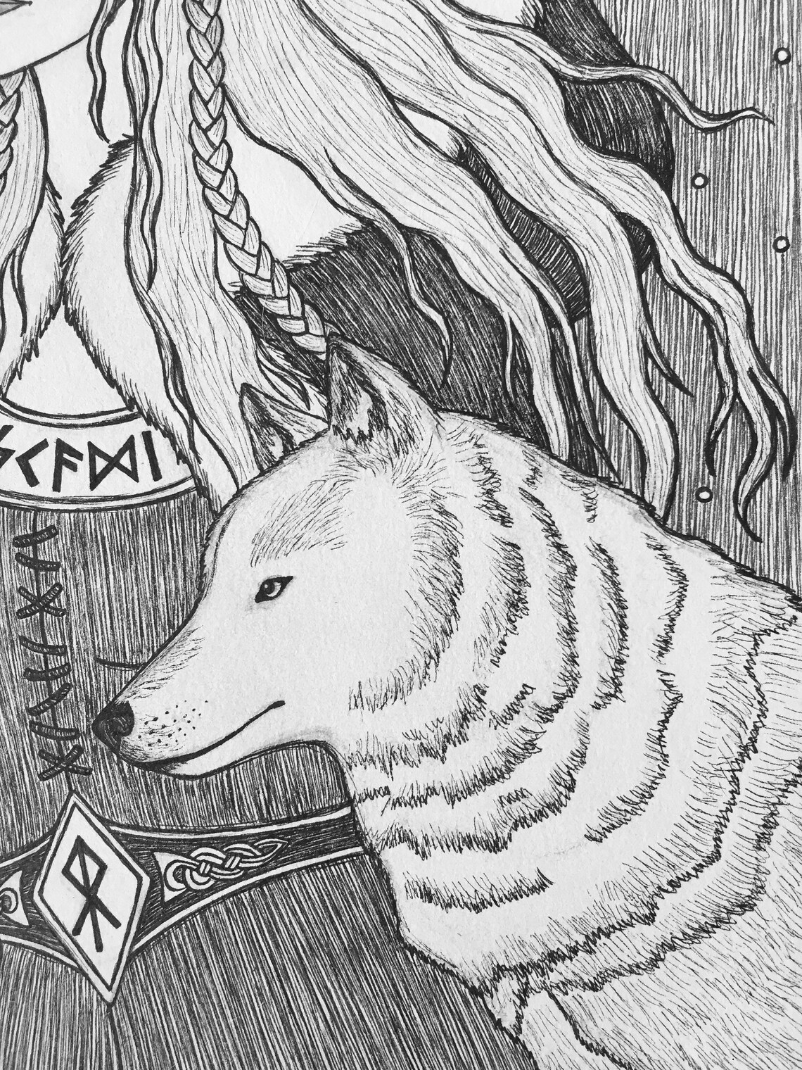 Skadi Goddess of Authenticity Pen & Ink Print 8x10 Norse Viking ...