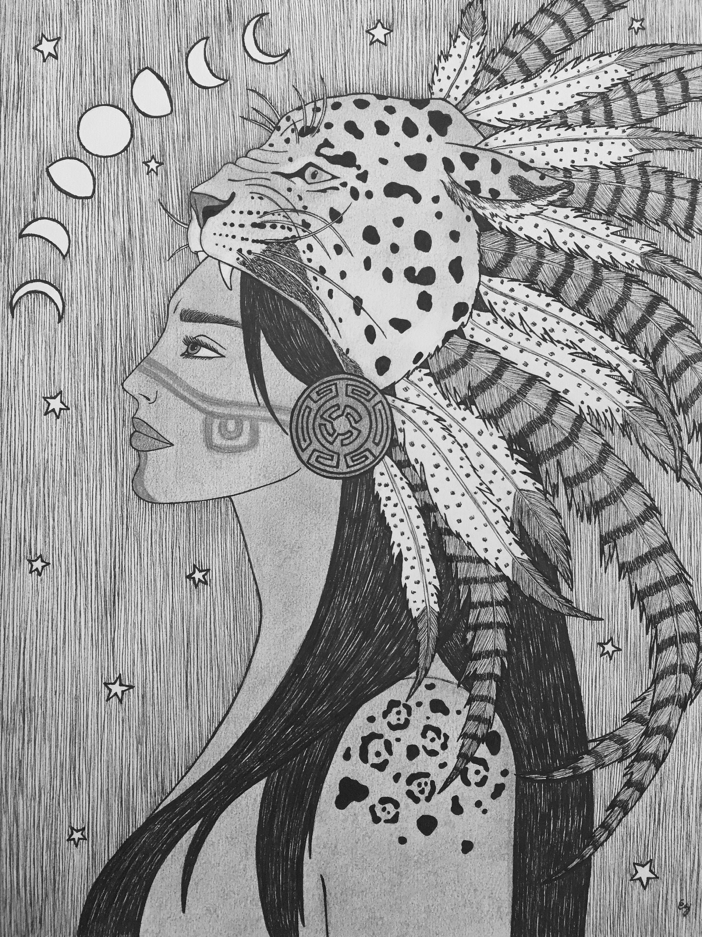 Mayan Moon Goddess Tattoo