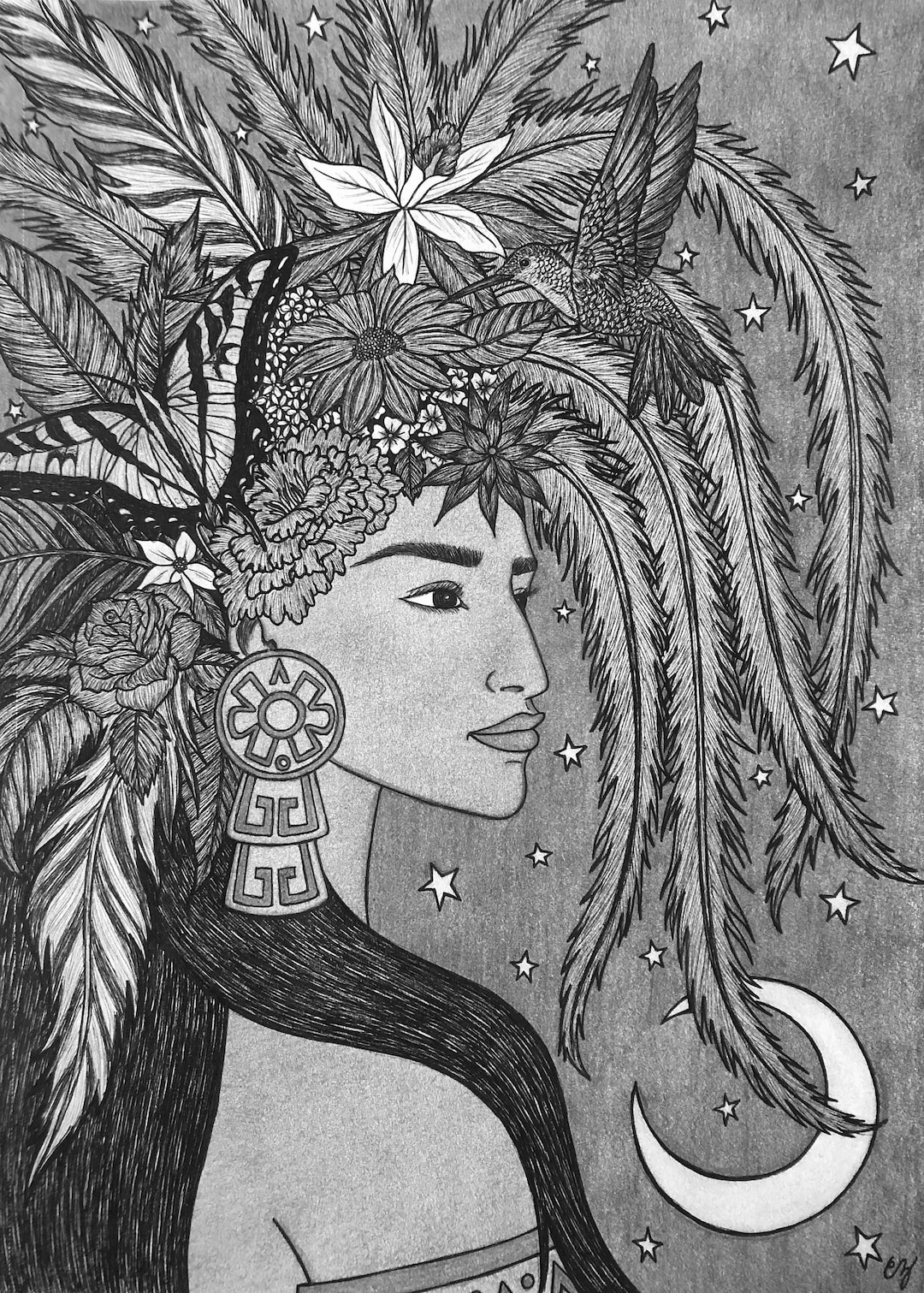 Xochiquetzal, the Precious Flower 5x7 Aztec Mexican Goddess Flowers ...