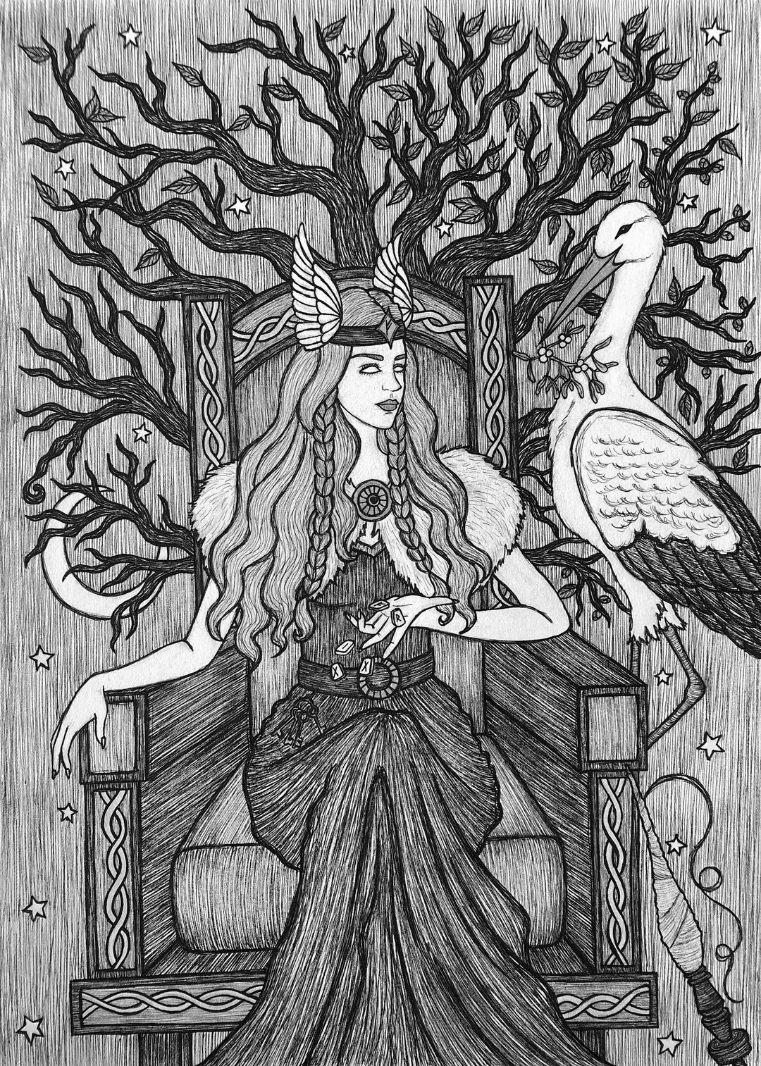 Frigg, the All-mother 5x7 Queen of Asgard Norse Mythology Goddess Völva ...