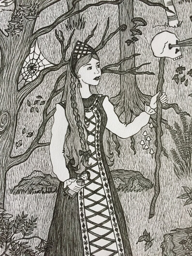 Wall Hangings The Handless Maiden Pen & Ink Print 8x10 Fairytale ...