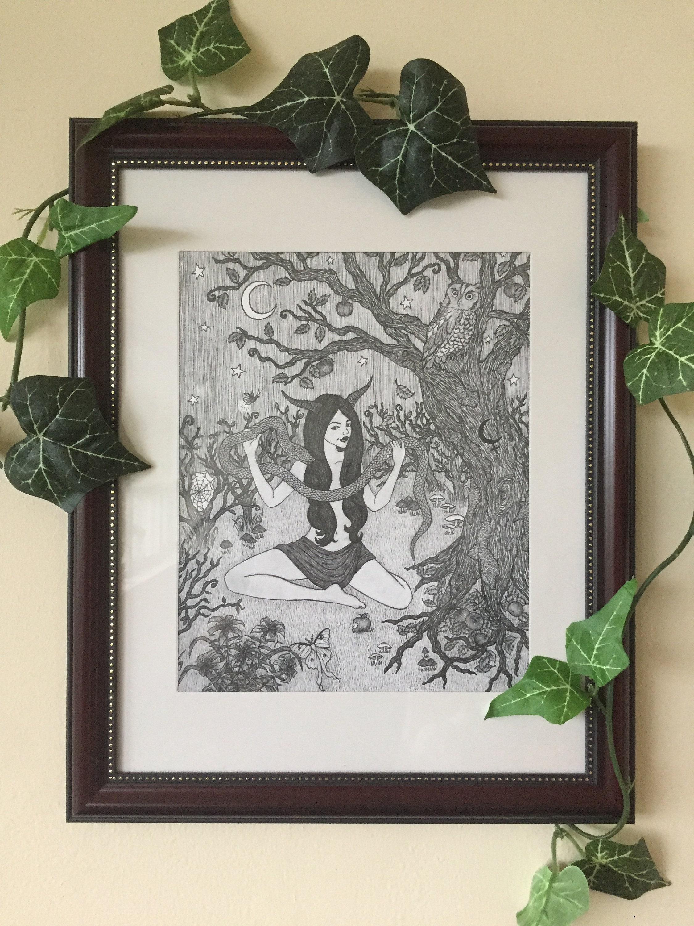 Lilith Queen of the Night Pen & Ink Print 8x10 Dark Goddess - Etsy Canada