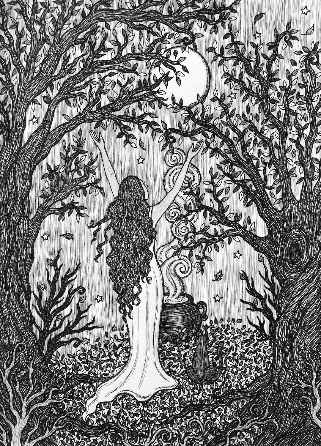 Aradia, Queen of Witches 8x10 Pen & Ink Stregheria Stregoneria Wicca ...