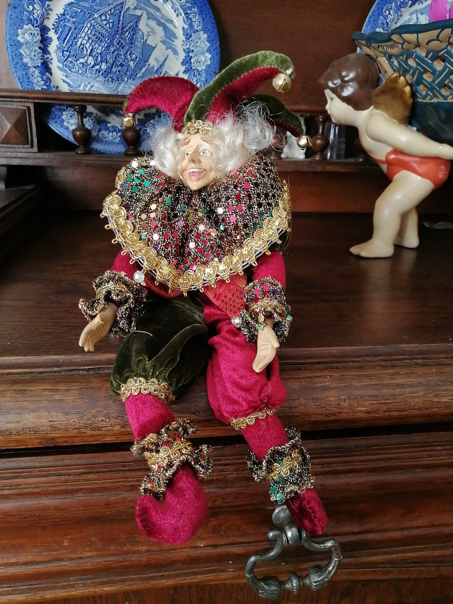 Vintage Sequin Elf Figurine, Christmas Decor, Holiday Character - Etsy