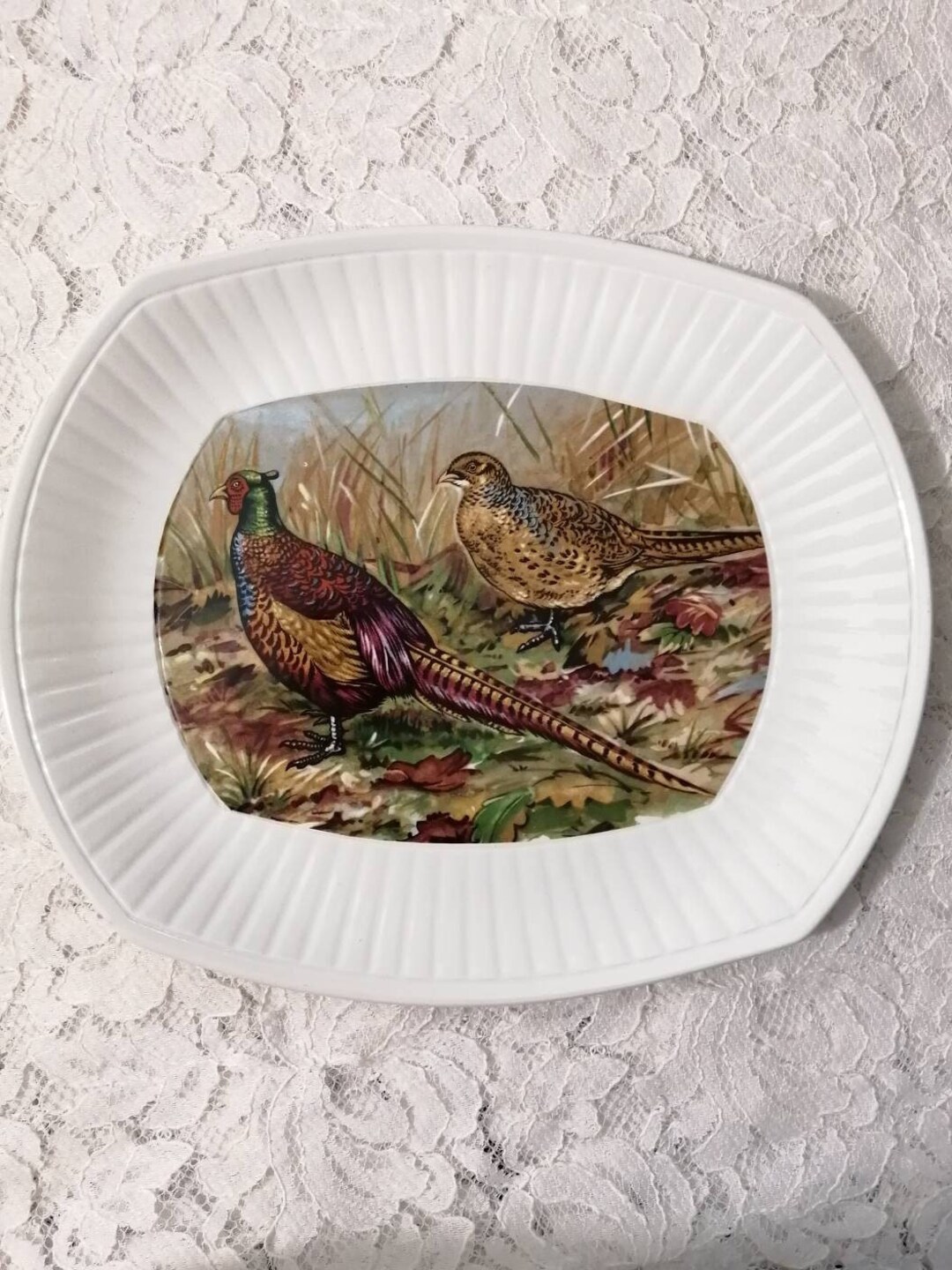Vintage SAXONY Pheasant Platter, English Ironstone Pottery ...