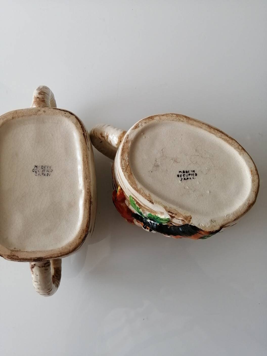Sugar Bowl and Creamer Set With Tropical Parrot Exotic Bird3 - Etsy