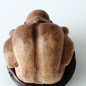Vtg-hand-carved Wood Weeping Yogi Buddha Sculpture, Man Hiding His Face ...