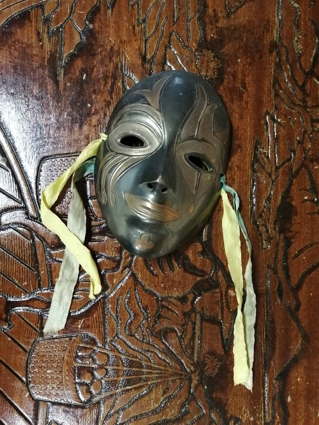 Vintage Solid Brass Decorative Mask Made in India Two-Toned - Etsy België