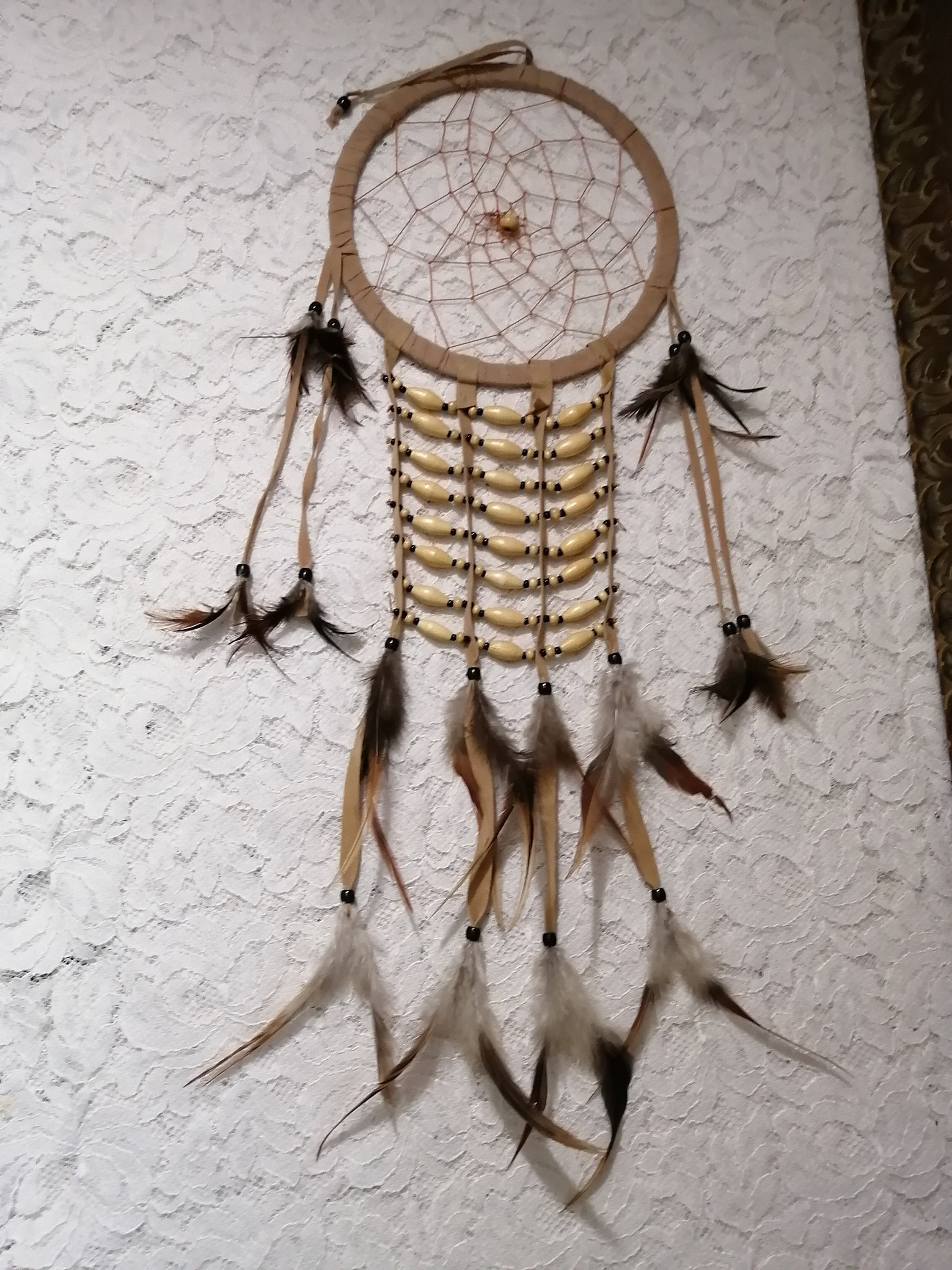 Beaded Feather Dream Catcher, Boho Style, Handmade Decor - Etsy