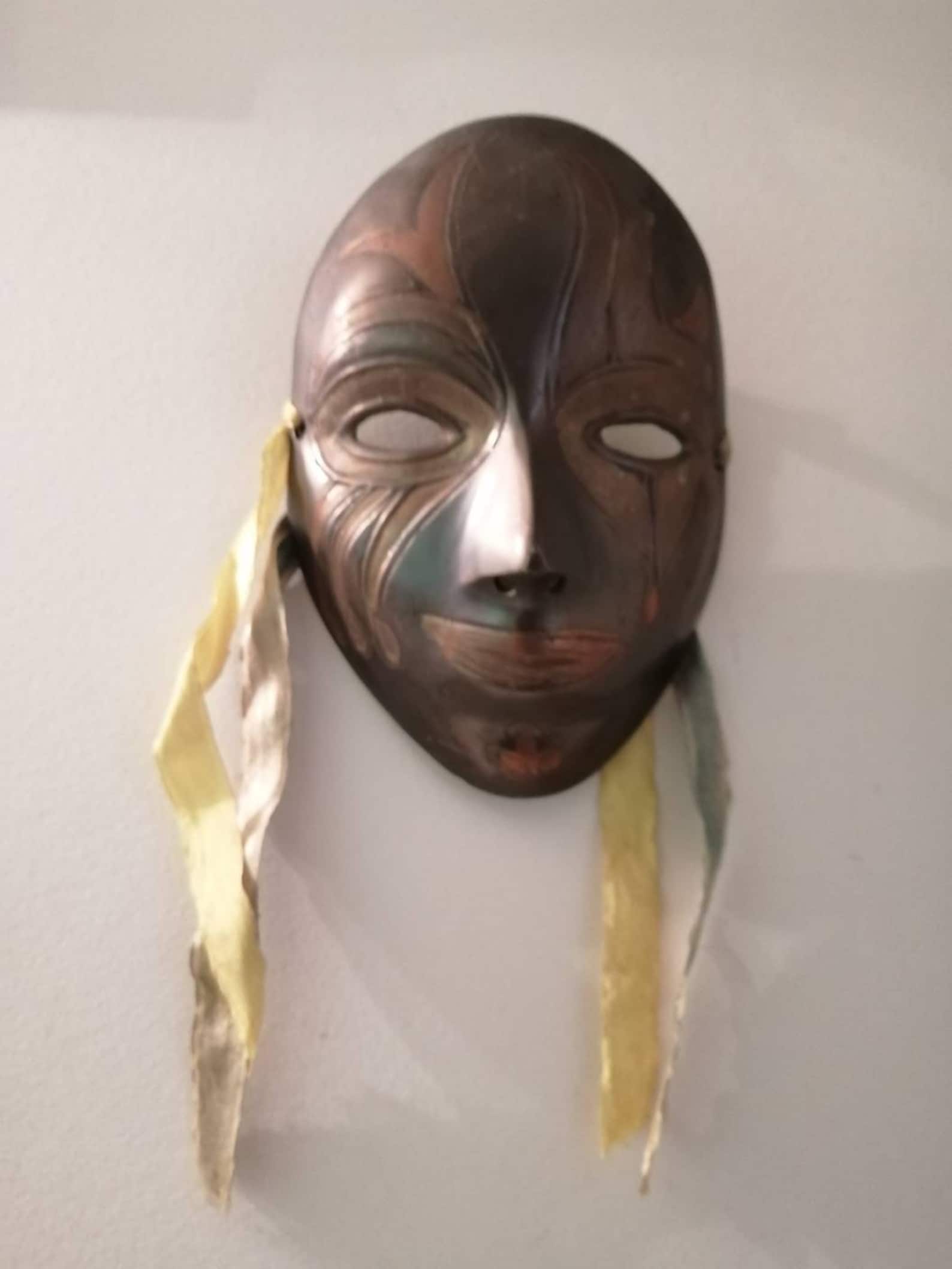 Vintage Solid Brass Decorative Mask Made in India Two-Toned - Etsy België