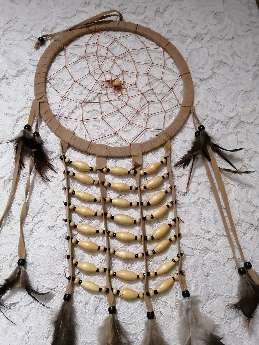 Beaded Feather Dream Catcher, Boho Style, Handmade Decor - Etsy