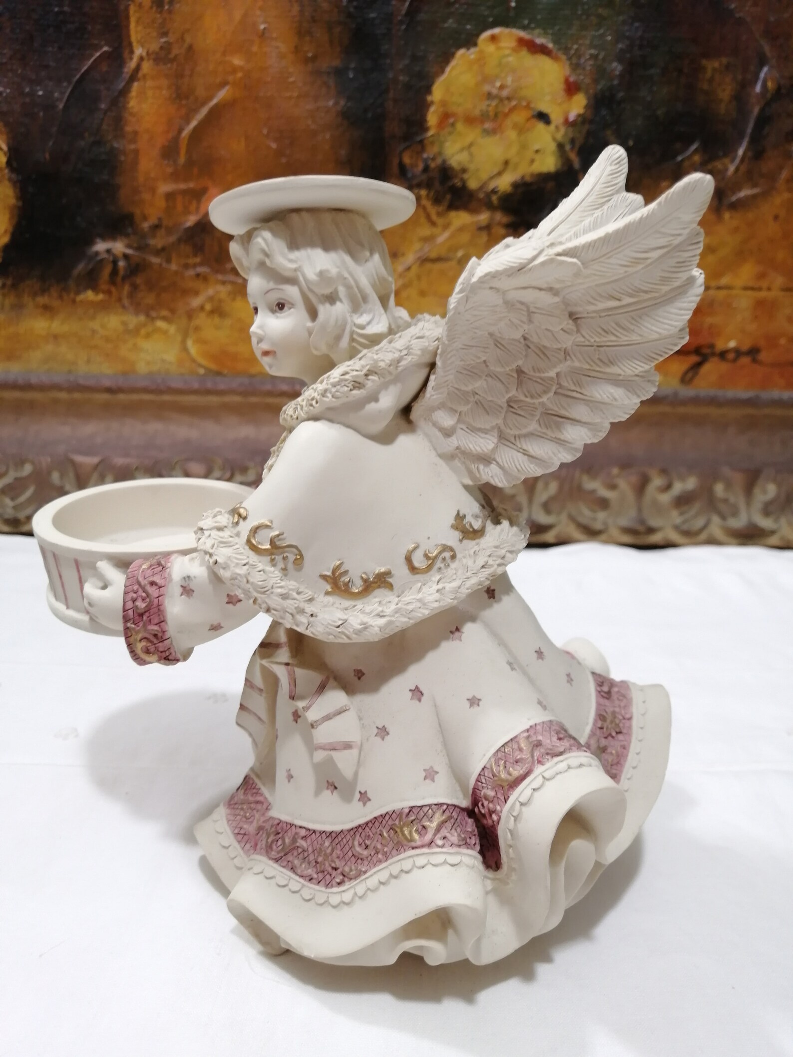 Vintage Sarah's Angels Figurine, Victorian Candle Holder Ornament - Etsy